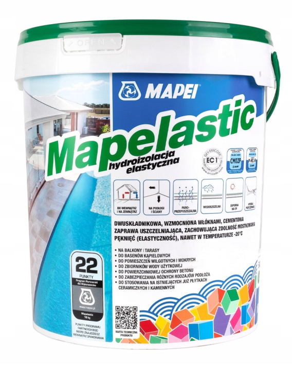 MAPEI MAPELASTIC ZERO 16 kg. CEMENTOWA HYDROIZOLACJA 2-SKŁADNIKOWA - Targa
